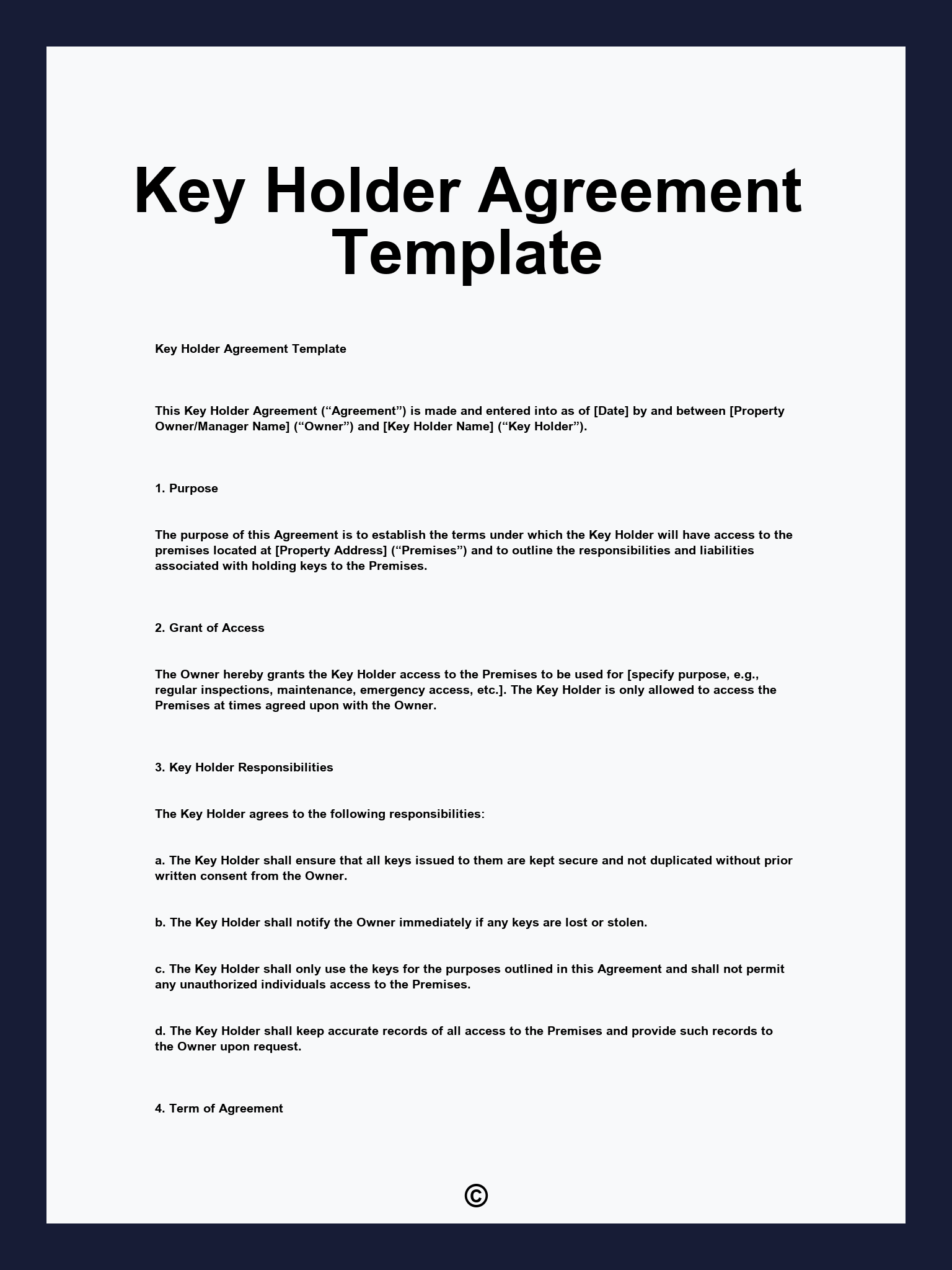 Key Control Agreement